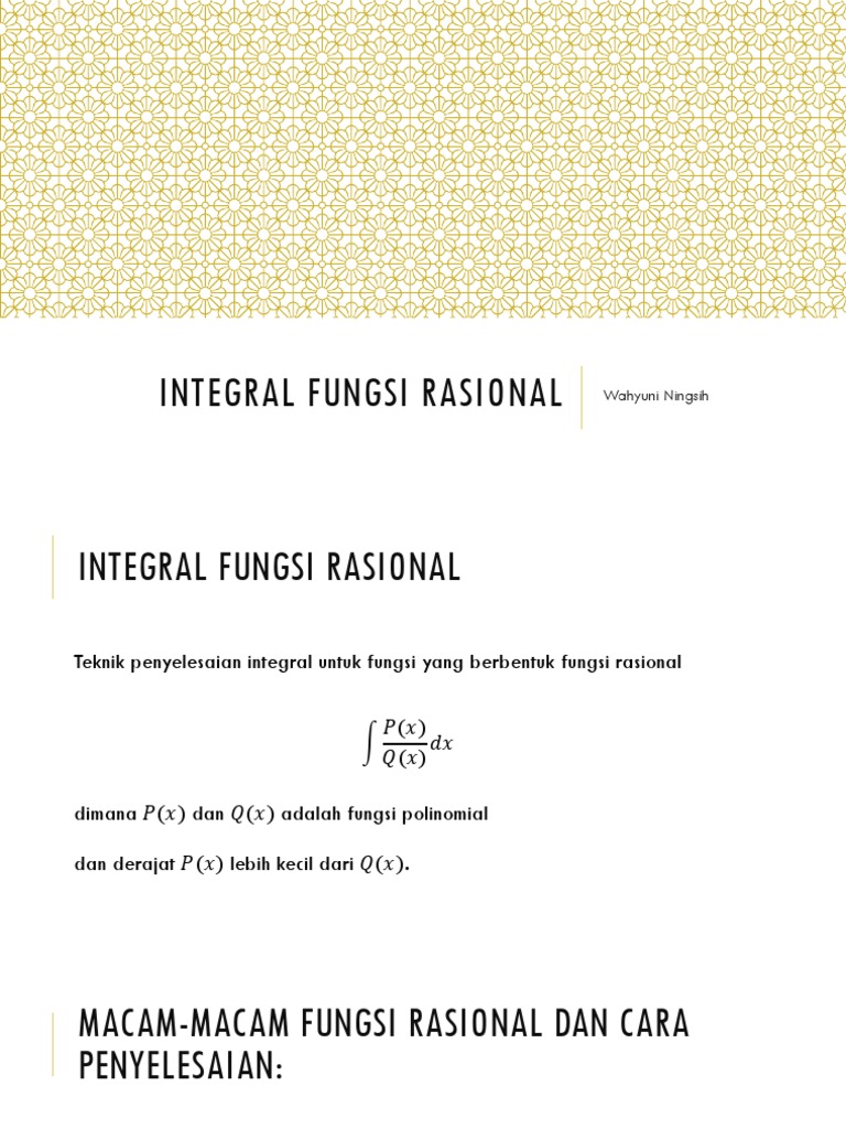 Integral Fungsi Rasional | PDF