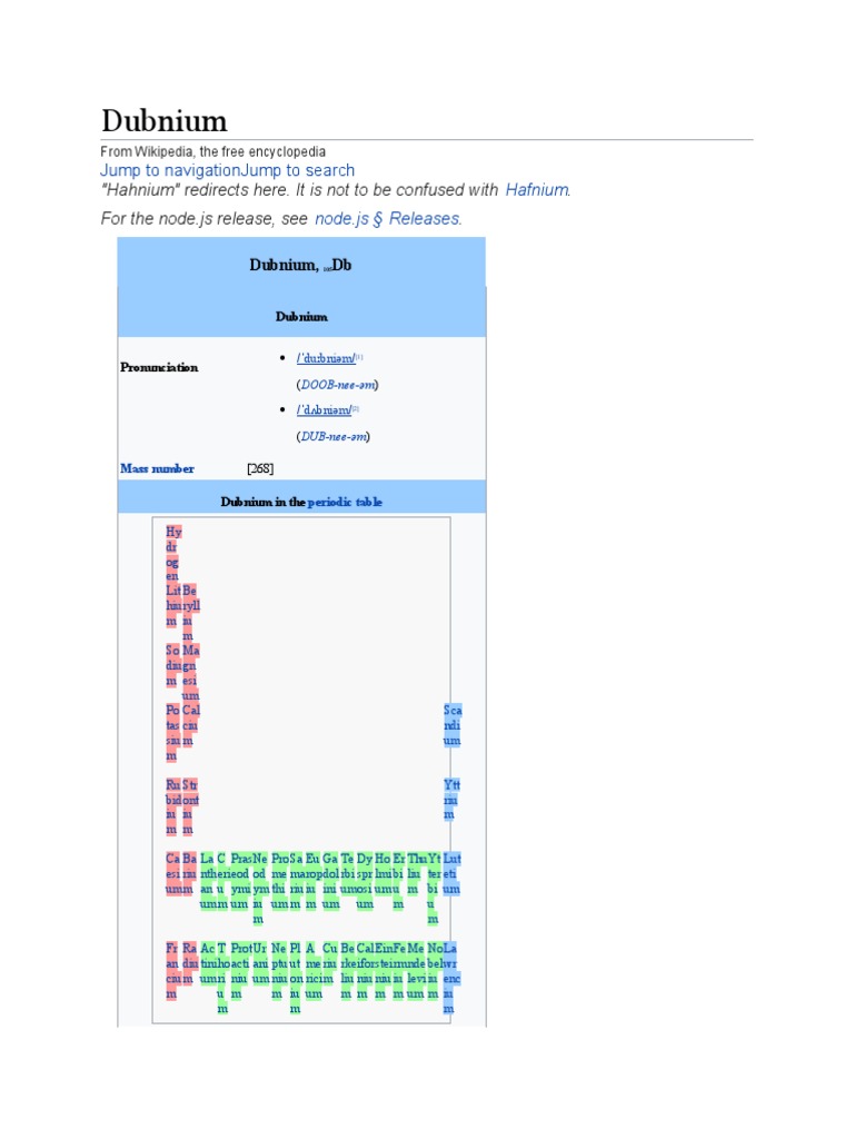 An In-Depth Look at the Highly Radioactive Element Dubnium | PDF ...
