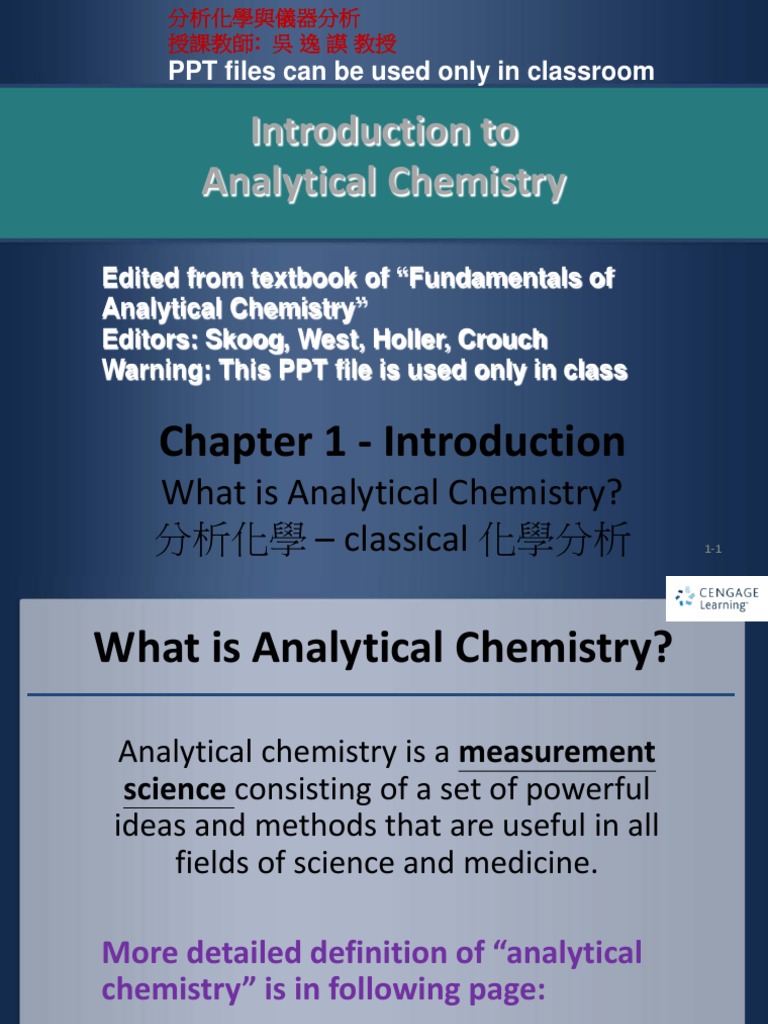 CH01 Analy Chem | PDF | Analytical Chemistry | Physics