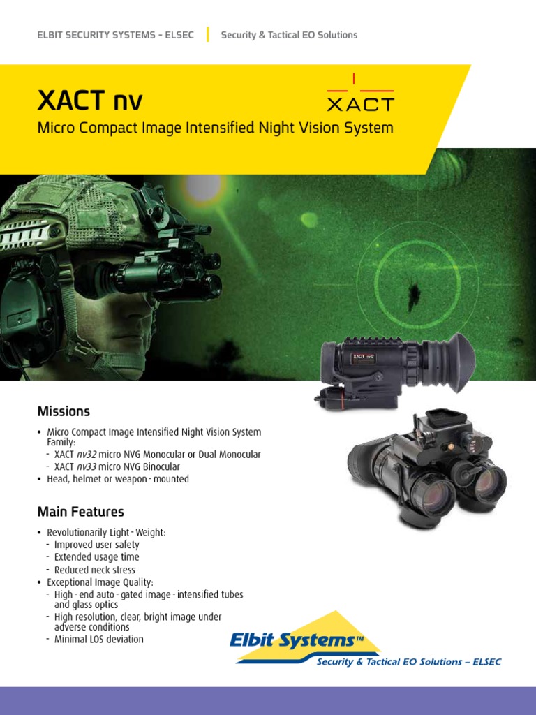 Xact NV: Micro Compact Image Intensified Night Vision System | PDF ...
