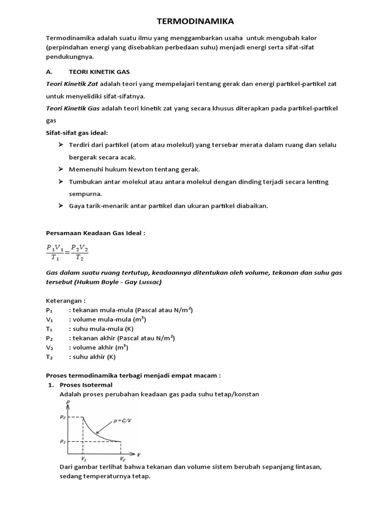 Termodinamika 1 | PDF | Sains & Matematika | Teknologi & Rekayasa