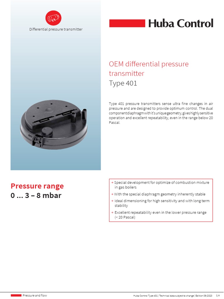 OEM Diff Erential Pressure Transmitter: Type 401 | PDF | Pressure ...