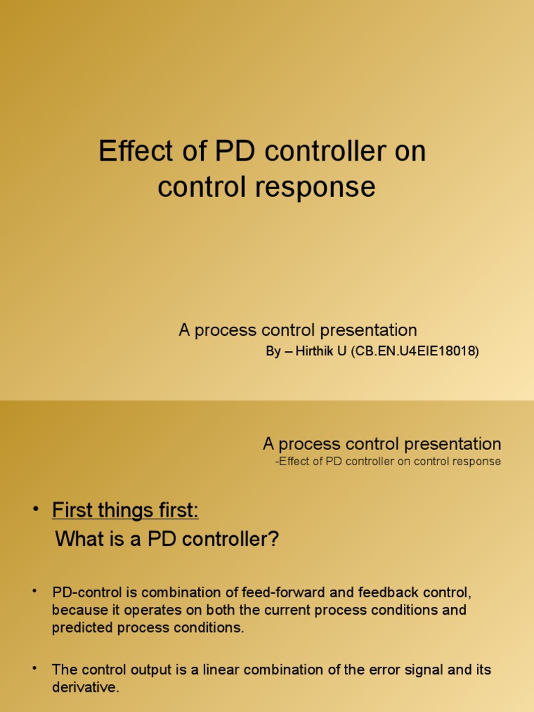 Effect of PD Controller EIE18018 | PDF | Process Control | Control Theory