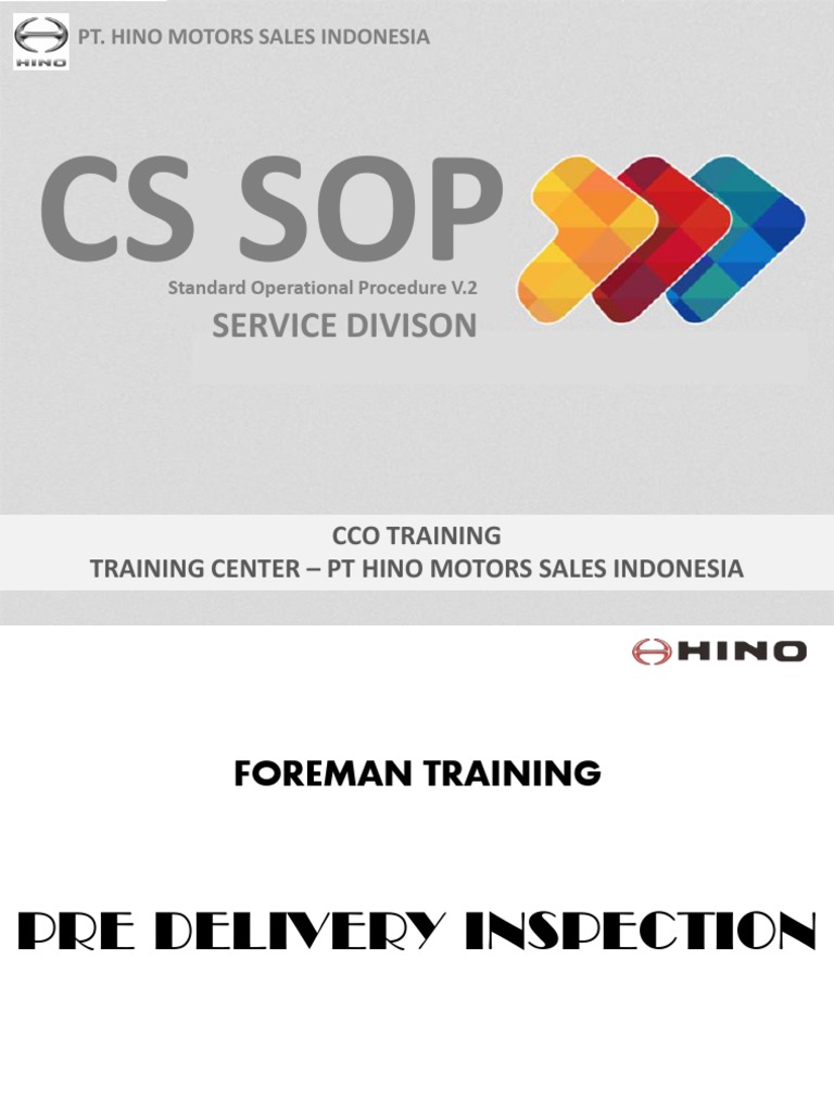 SOP Pre Delivery Inspection | PDF