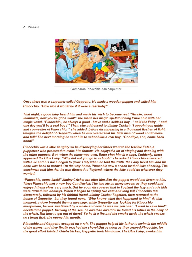 Pinokio dan Snow White: Kisah Klasik Anak-anak | PDF | Pinocchio ...