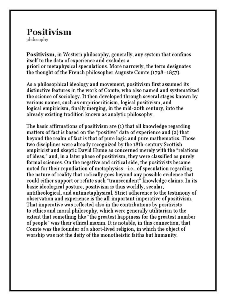 Positivism | PDF | Positivism | Science