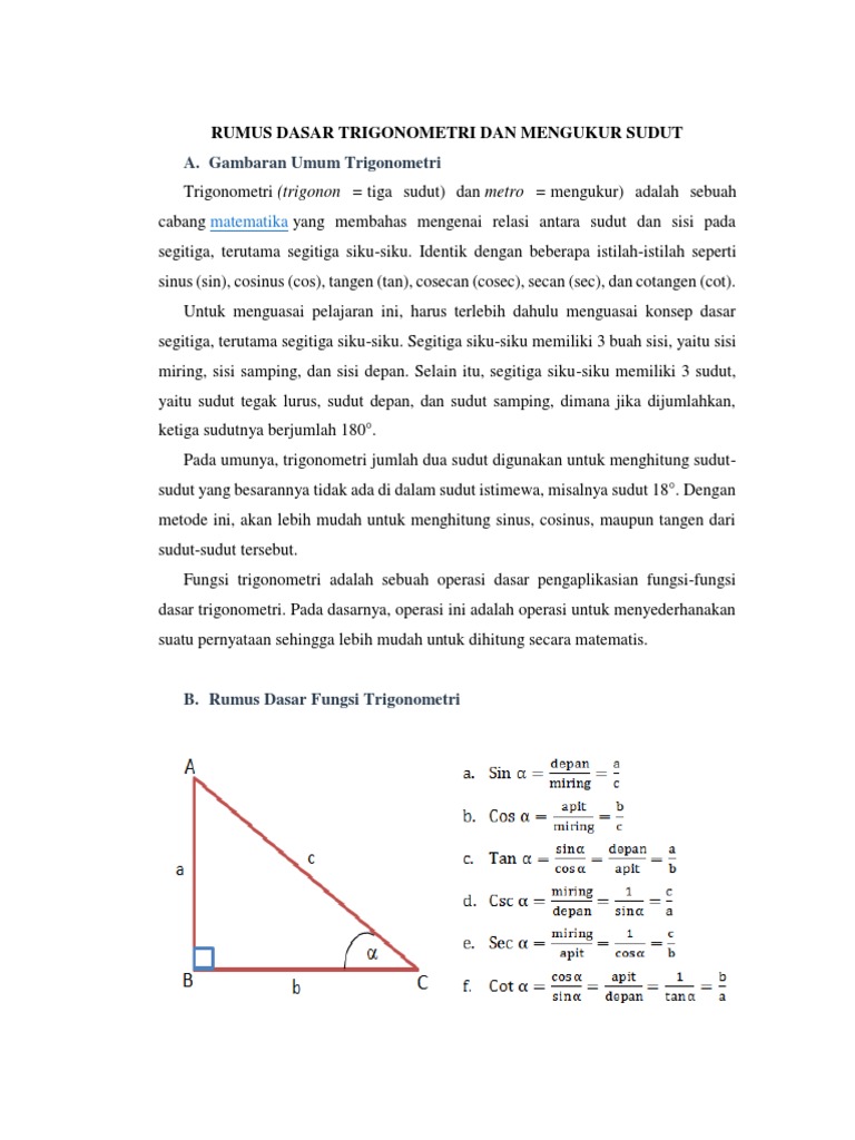 Rumus Dasar Trigonometri | PDF