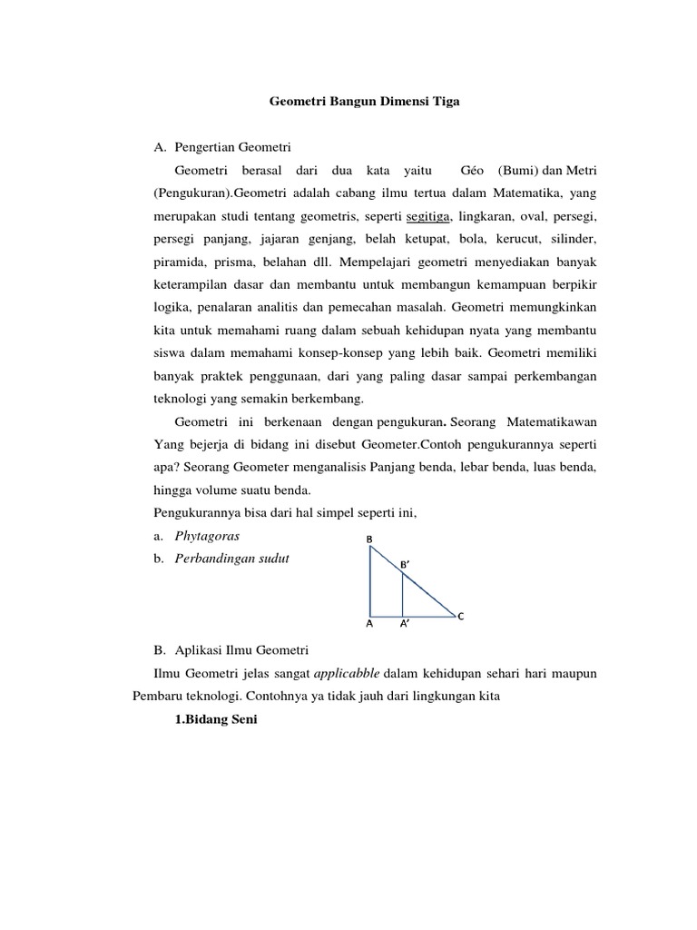 Geometri Bangun Dimensi 3 | PDF