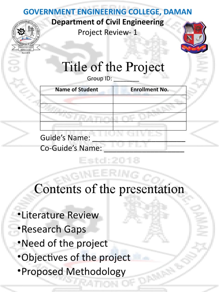 Project Review - 1 Template For Presentation | PDF
