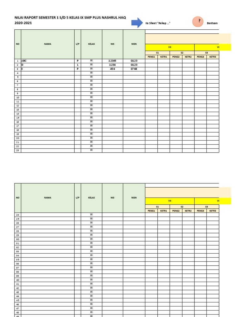 Aplikasi Input Nilai Raport Kelas Ix 2020-2021 | PDF