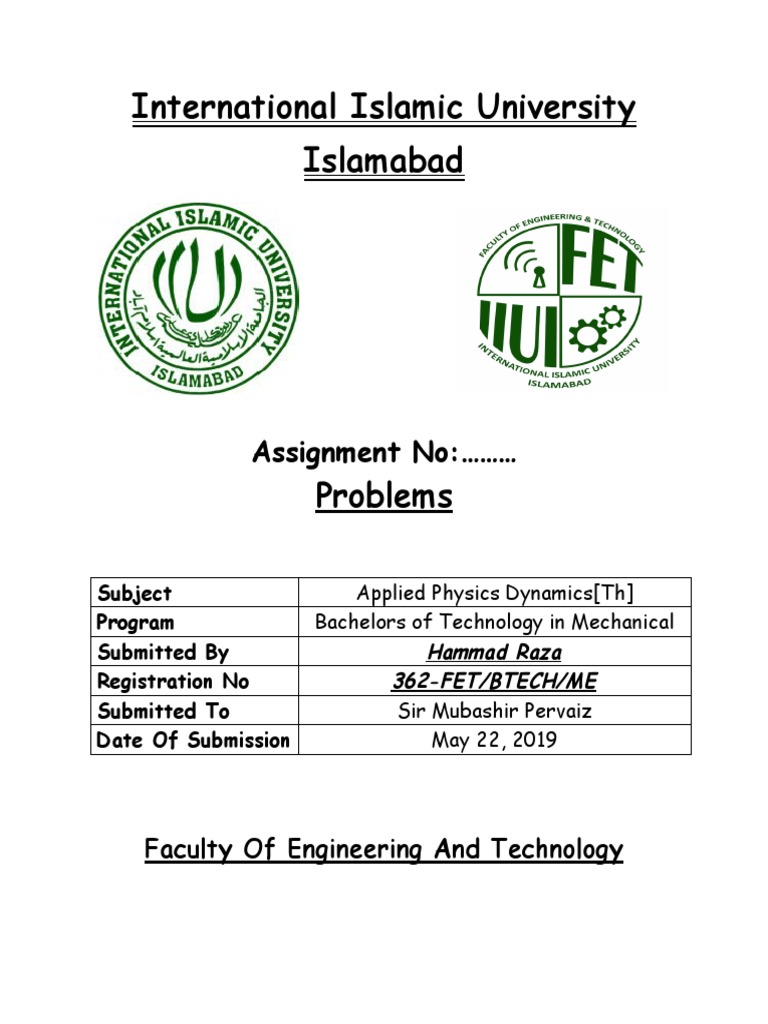 International Islamic University Islamabad: Assignment No | PDF