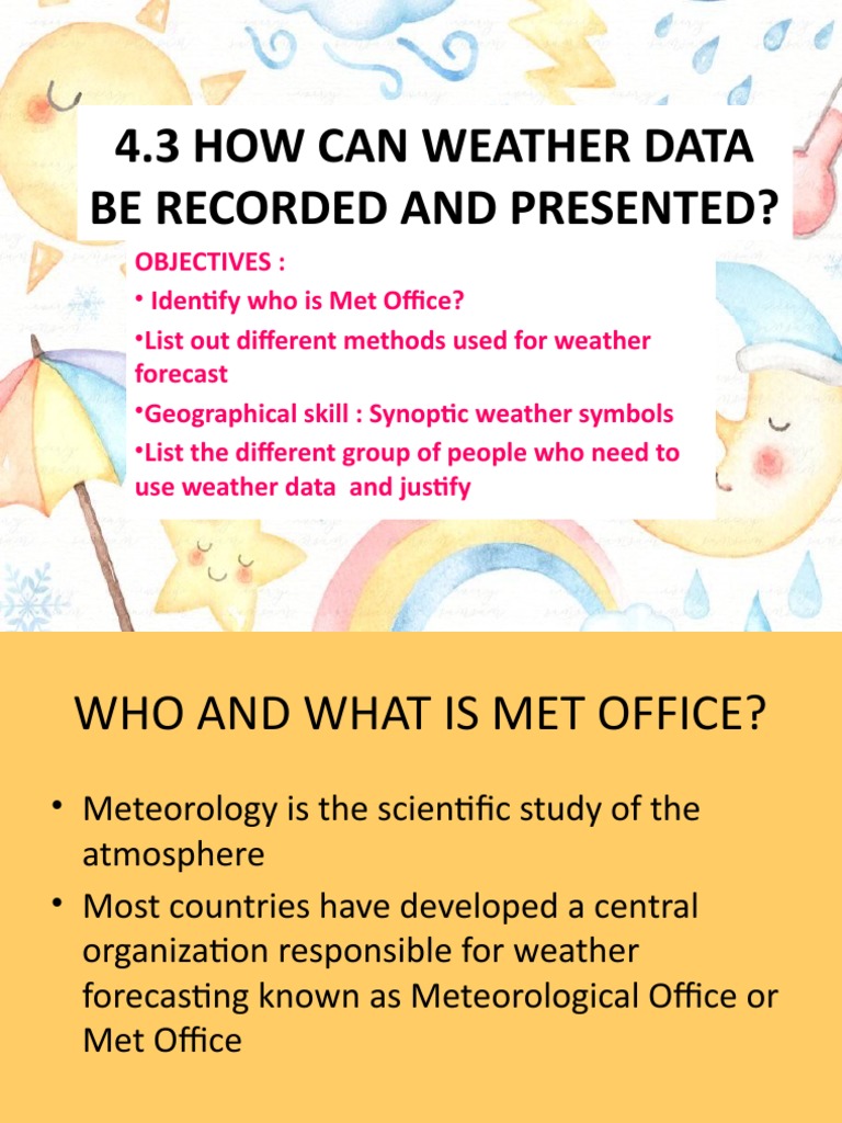 4.3 How Can Weather Data Be Recorded and Presented?: Objectives | PDF