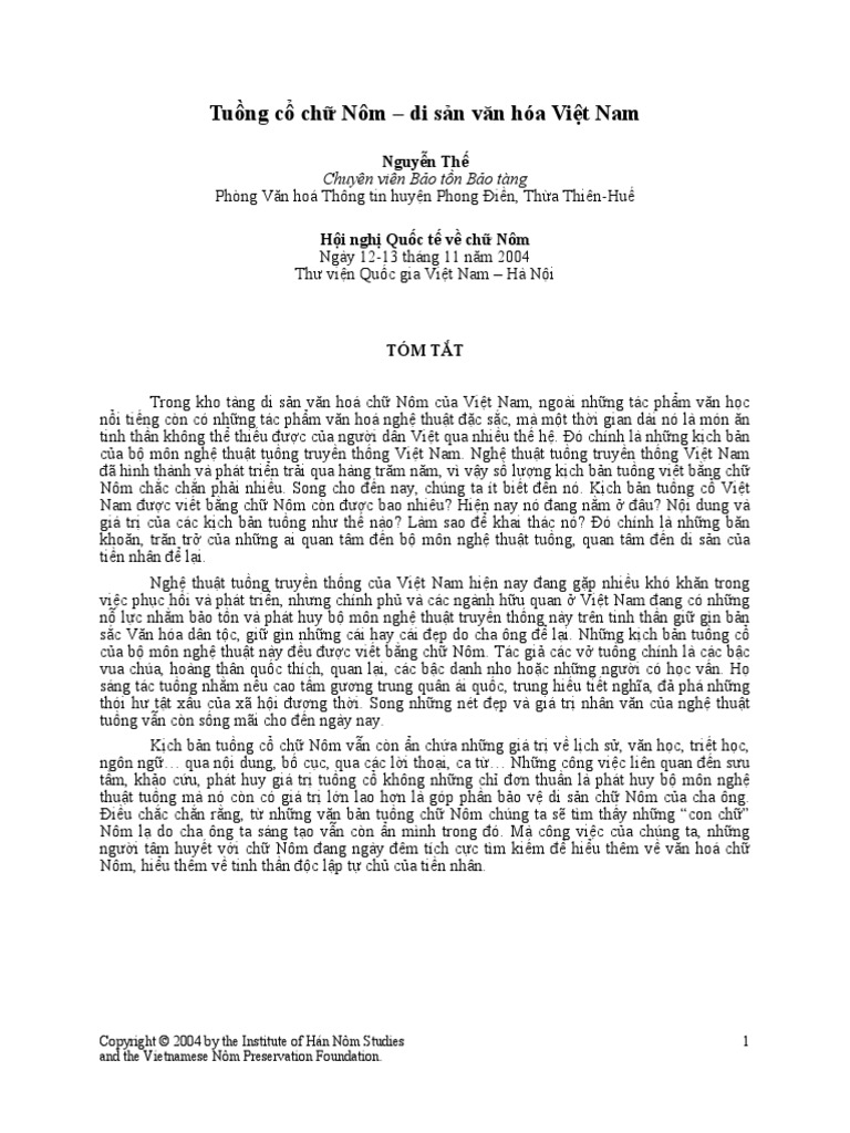 Tuong Co Chu Nom | PDF