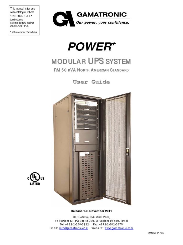 Gamatronic Power RM50 User Manual 208V Nov2011 | PDF | Internet Protocol Suite | Computer Network
