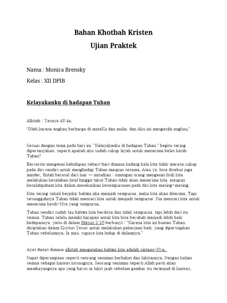 Kelayakan di Hadapan Tuhan | PDF