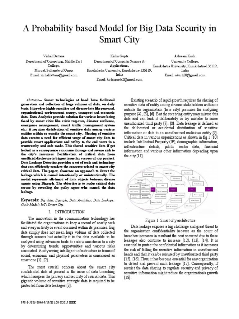 A Probability Based Model For Big Data Security in Smart City | PDF ...