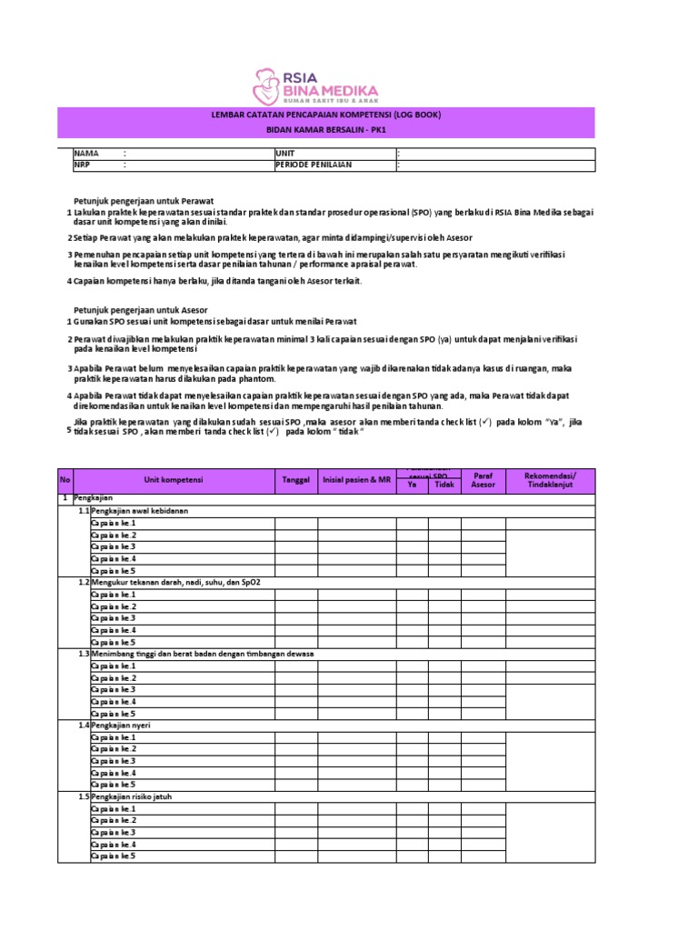Log Book Bidan VK | PDF