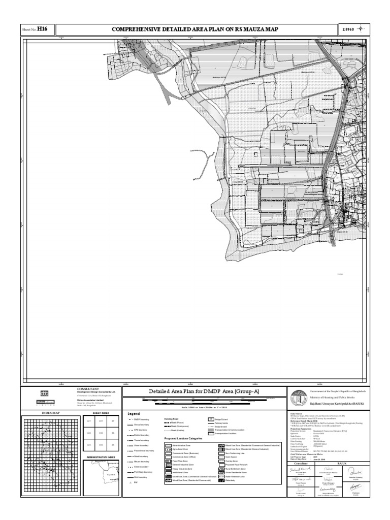 H16 Comprehensive Detailed Area Plan On Rs Mauza Map | PDF