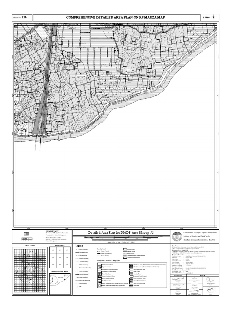 I16 Comprehensive Detailed Area Plan On Rs Mauza Map | PDF