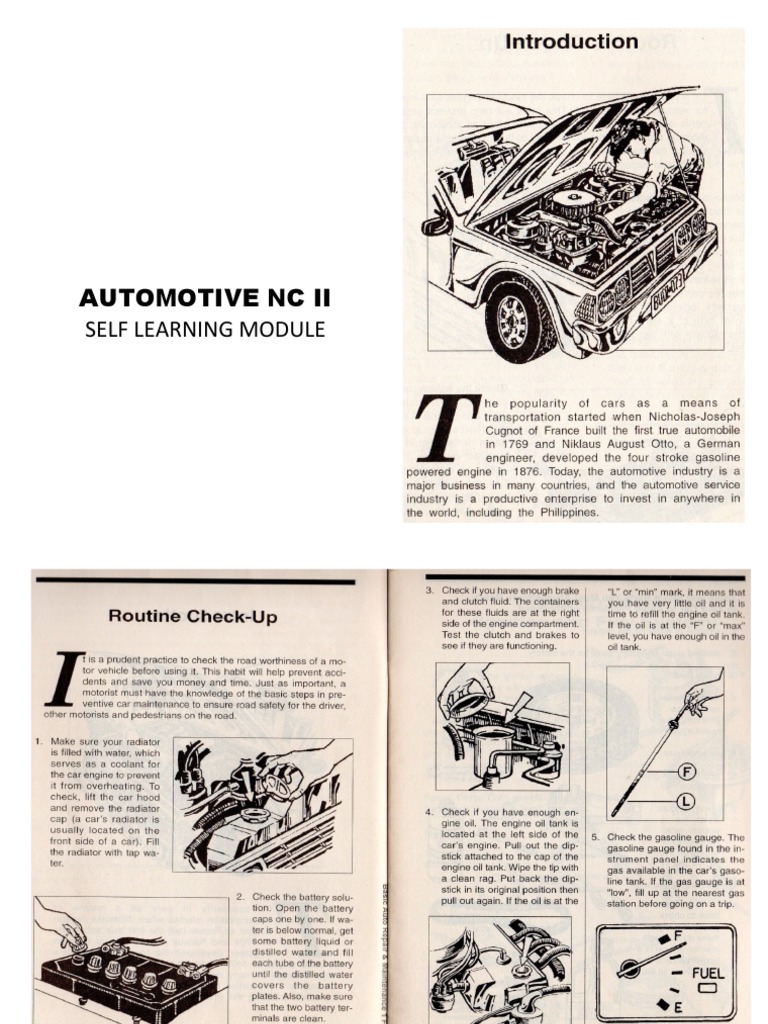 Automotive NC Ii Self Learning Module | PDF