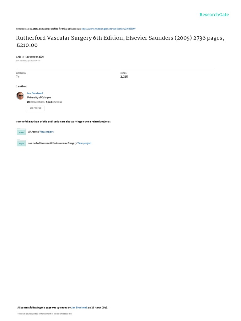 Rutherford Vascular Surgery 6th Edition Elsevier S | PDF ...