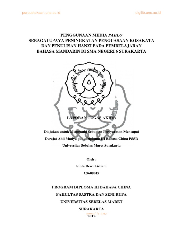 Sinta Dewi Listiani. C9609019. | PDF | Karier & Perkembangan | Seni ...