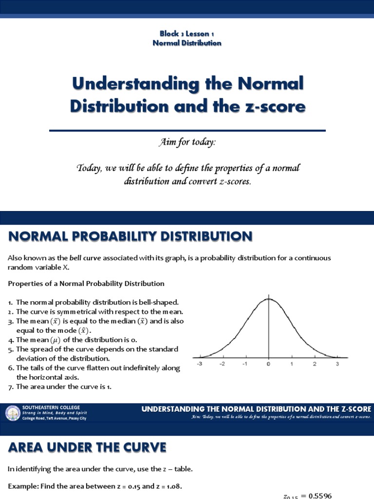 Block 3 L1. Normal Distribution (Intro) | PDF | Standard Score | Normal ...