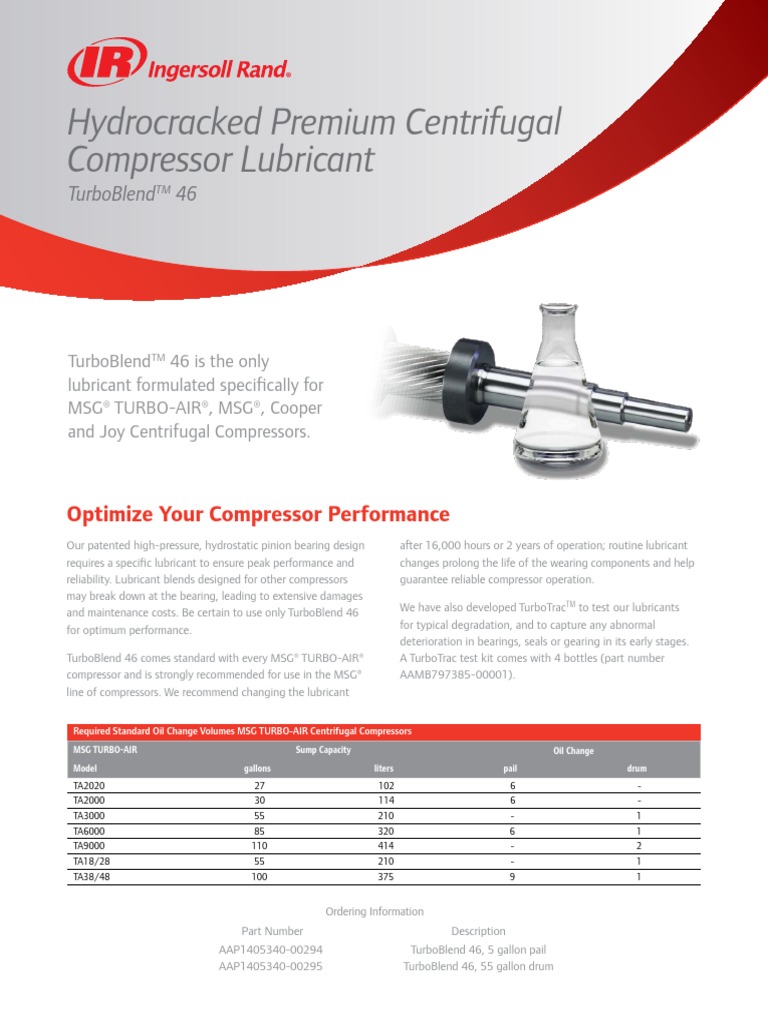 TurboBlend 46 Premium Lubricant Cameron | PDF | Lubricant | Contractual ...