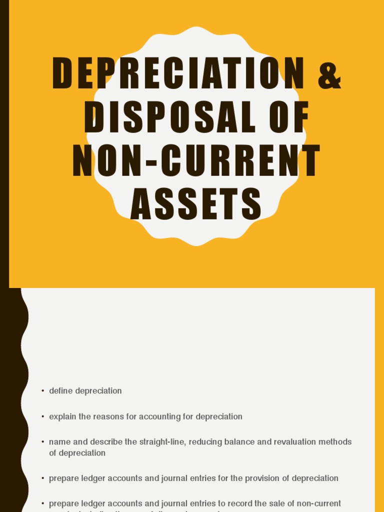 Depreciation and Disposal of Non-Current Assets | PDF | Book Value ...