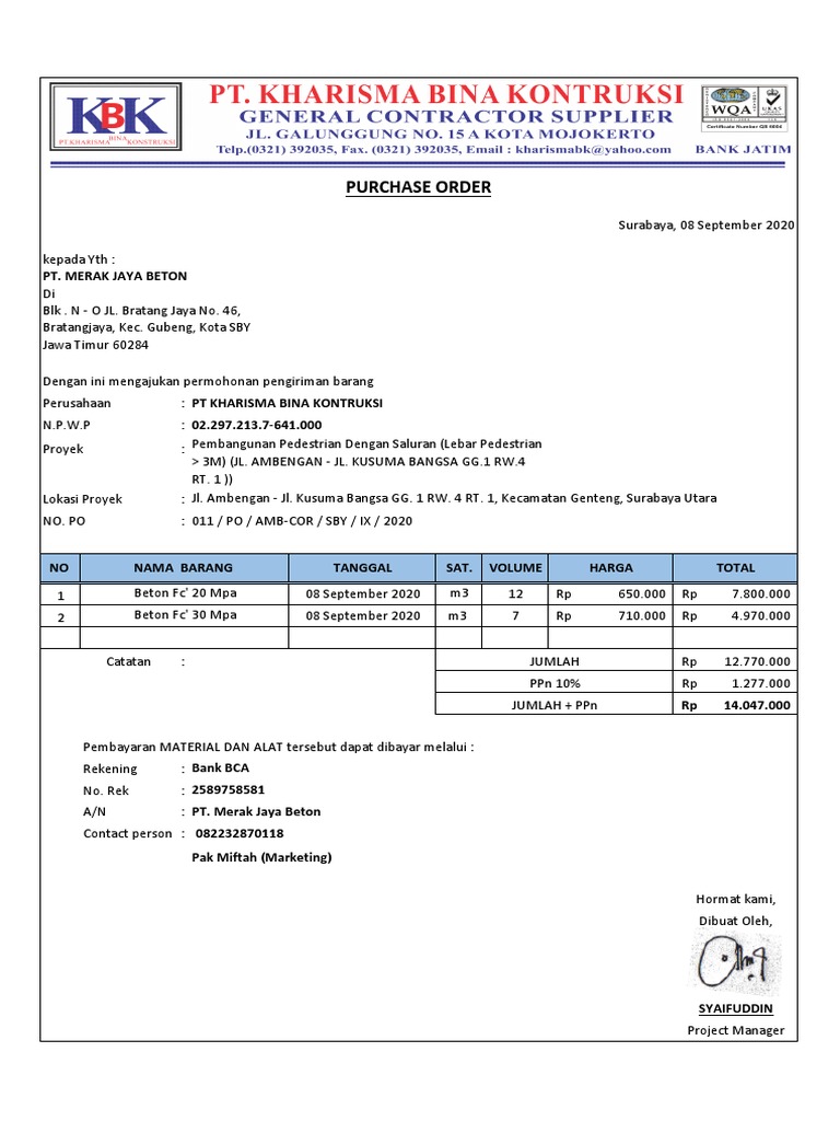 PO Beton FC 20 & 30 Mpa | PDF
