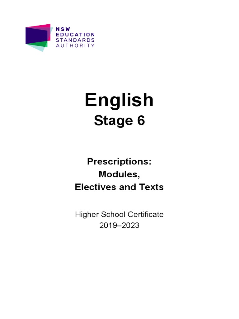 English Stage 6 Prescriptions 2019 2023 | PDF | English Studies | Idea