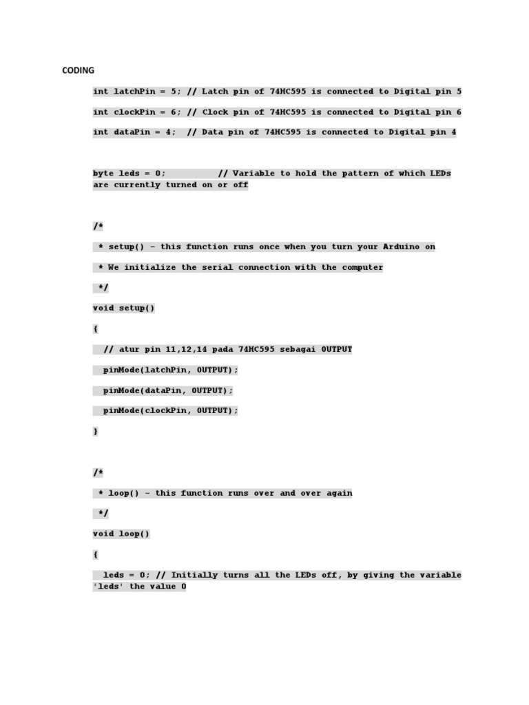74HC595 | PDF | Arduino | Integer (Computer Science)