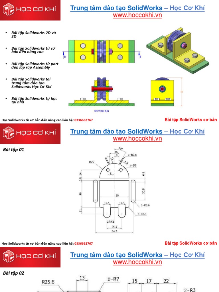 Baitapsolidworkscoban Bai Tap Solidworks Co Ban 190227200046 | PDF