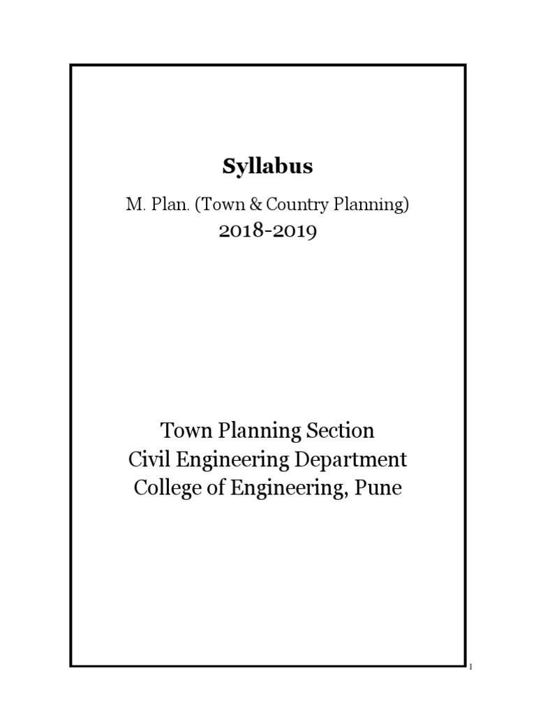 Syllabus: M. Plan. (Town & Country Planning) | PDF | Remote Sensing ...