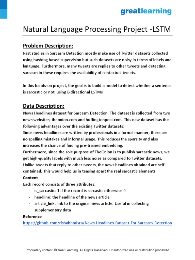 Problem Statement - Project - LSTM | PDF