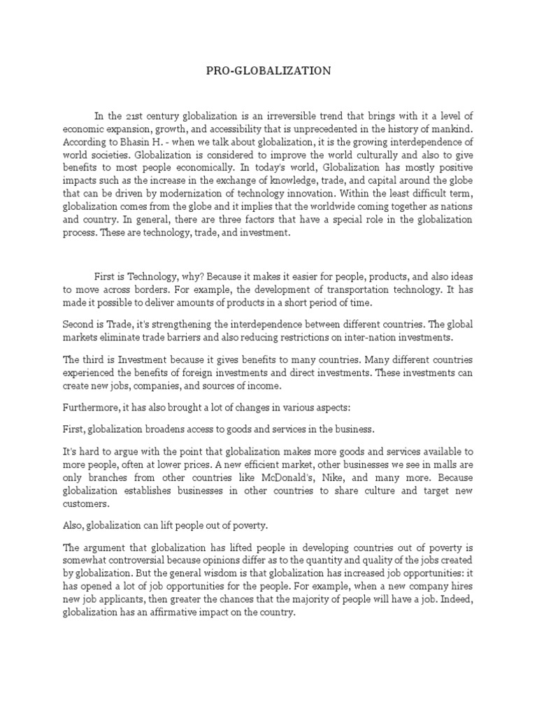 Pro Globalization | PDF | Globalization | Economies