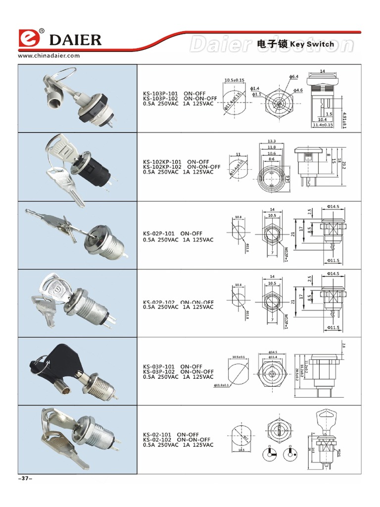 Key Switch Dip Switch Circuit Breaker | PDF