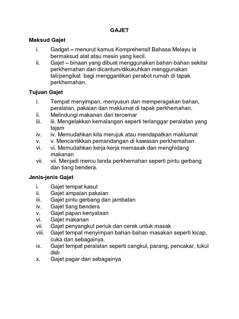 Jenis dan Fungsi Gajet Perkhemahan | PDF