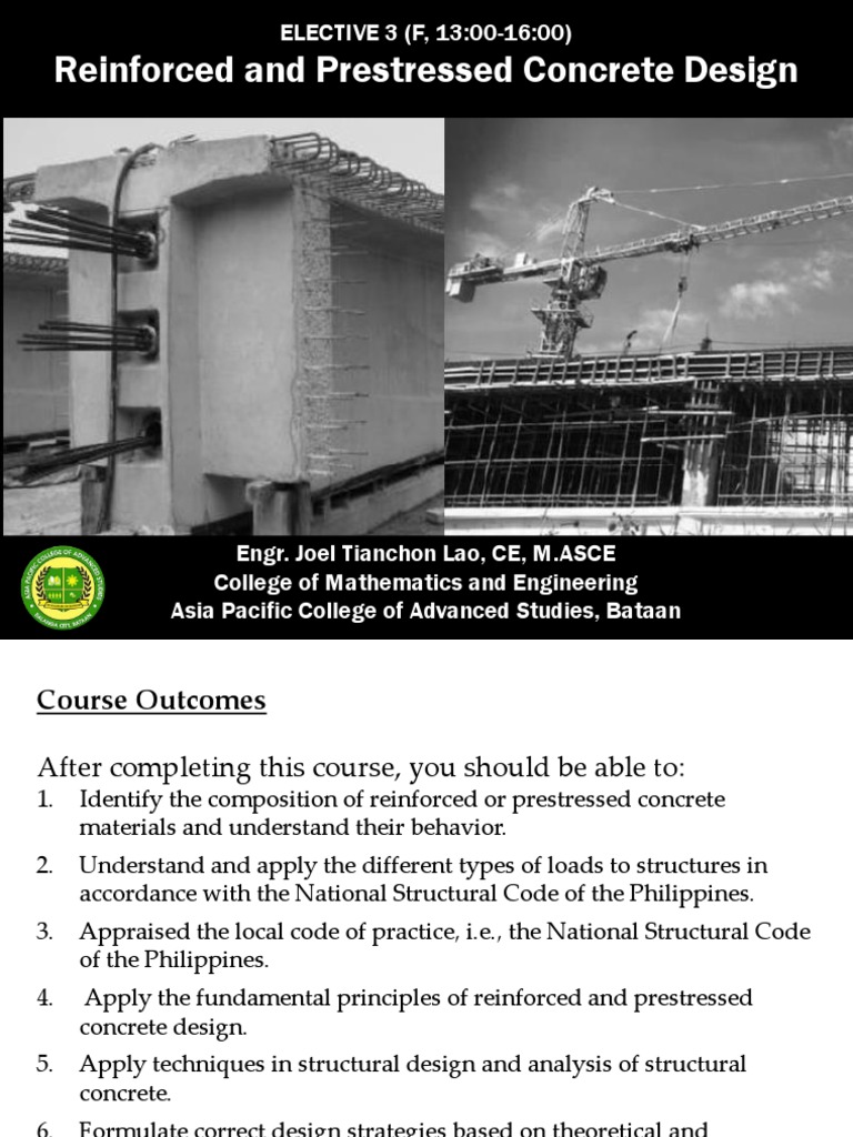 RCD Lesson 01 | PDF | Prestressed Concrete | Concrete