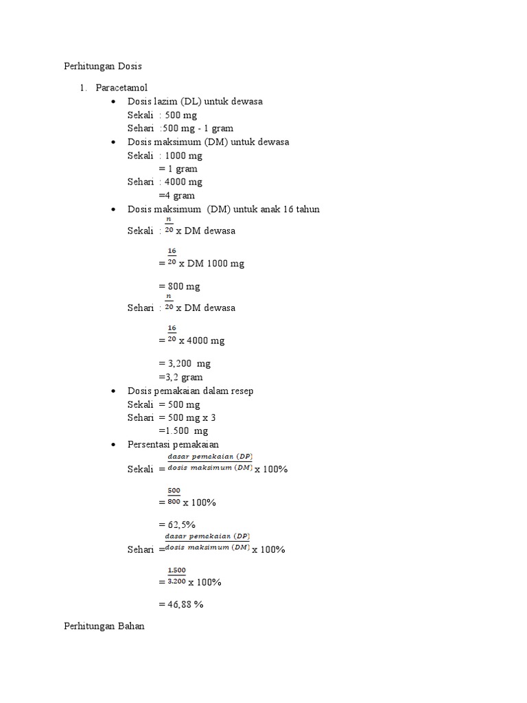Perhitungan Pulvis | PDF