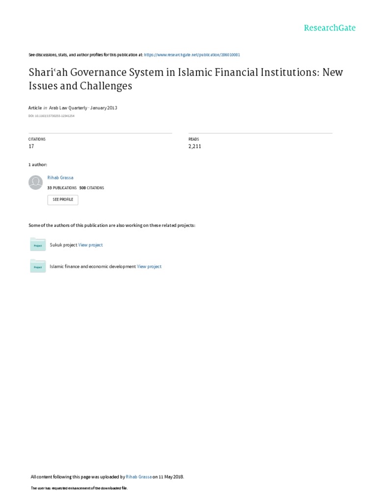 Shariah Governance System in Islamic Financial Ins | PDF | Islamic ...
