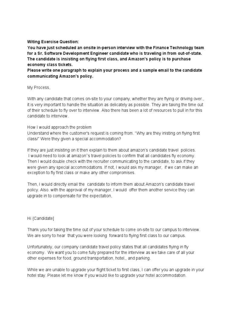 Amazon'sW Wriitng Sample | PDF