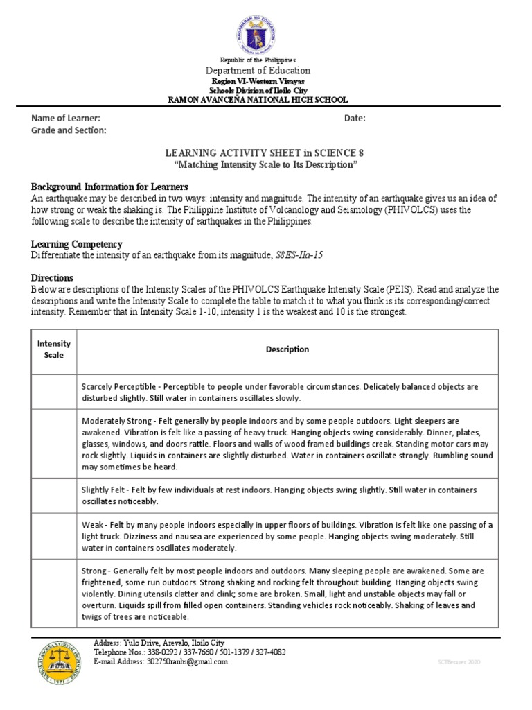Earthquake Intensity Scale Overview | PDF | Earthquakes | Natural Hazards