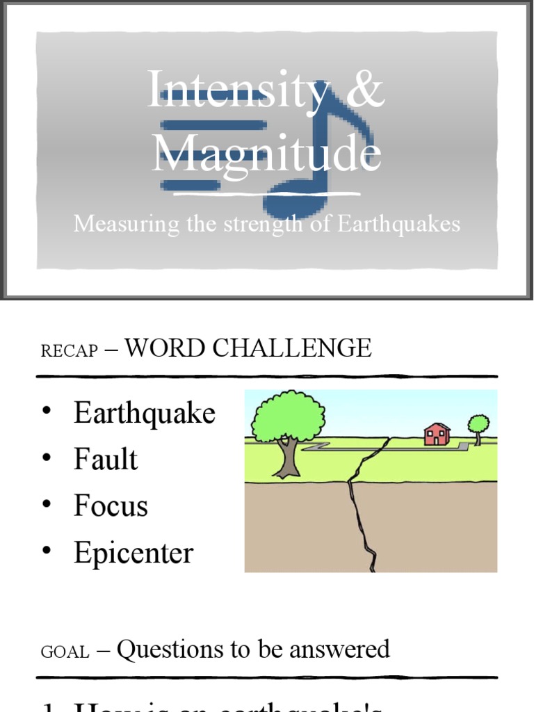 Intensity & Magnitude: Measuring The Strength of Earthquakes | PDF ...