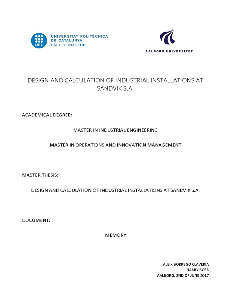 Memory Design and Calculation of Industrial Installations at Sandvik S ...