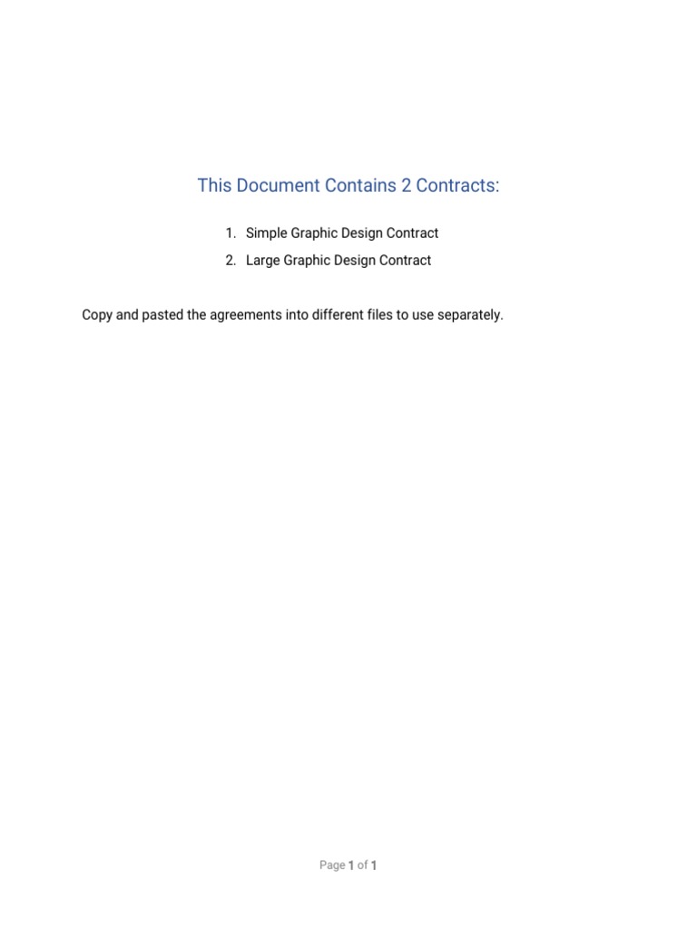 Graphic Design Contracts Template | PDF