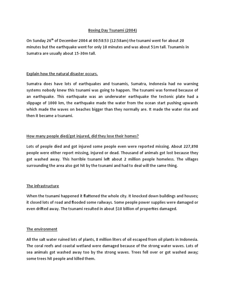 Boxing Day Tsunami | PDF | Tsunami | Earthquakes