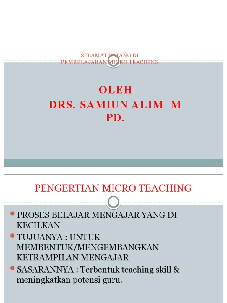 Mikro Teaching | PDF