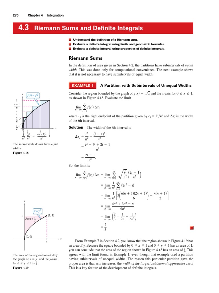 Calculate Definite Integrals Using Riemann Sums | PDF | Integral | Area