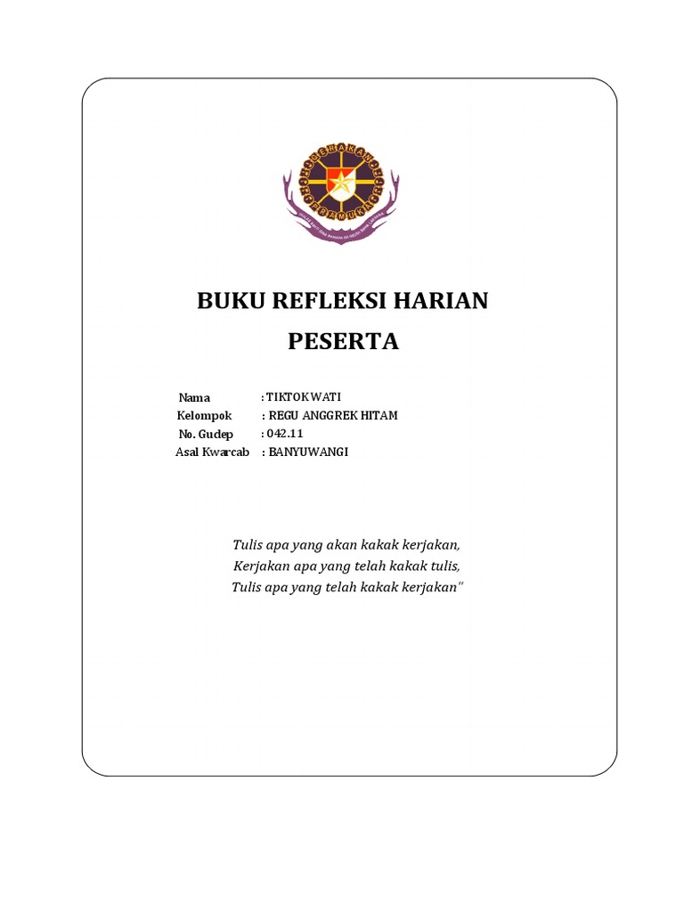 Contoh Lembar Refleksi Harian | PDF